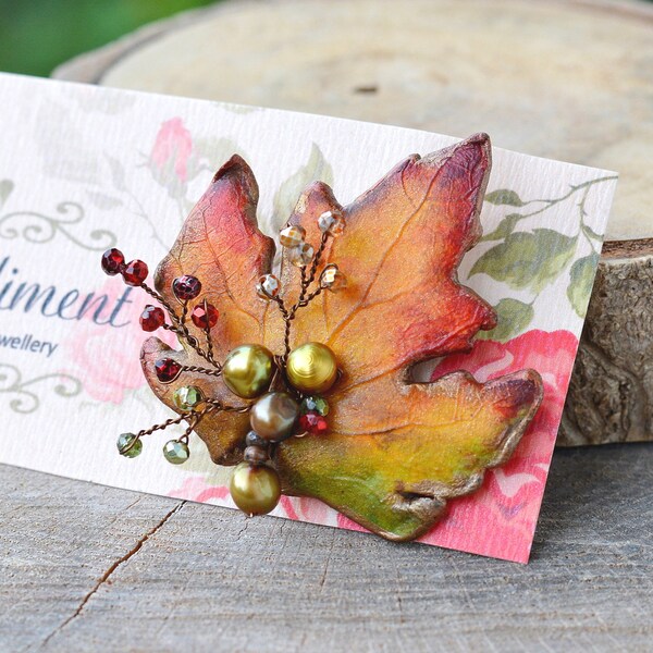 Autumn Leaf Brooch - Etsy