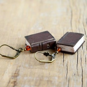 Mini Book Earrings Book Jewelry Miniature Books Gift Book Earrings Book ...