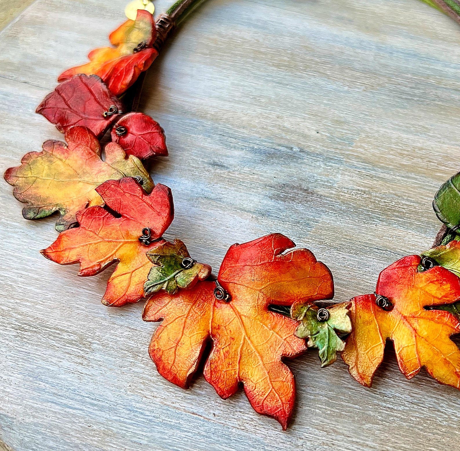 Fall Leaves Necklace, Autumn Foliage Jewelry, Maple Leaf Nature ...