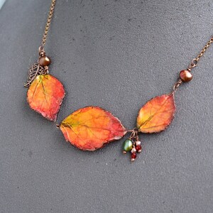 Autumn Jewelry Fall Leaf Necklace Autumn Women Accessory Statement ...