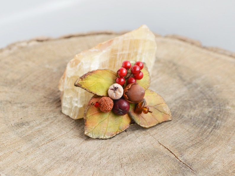Autumn leaves brooch Fall leaf brooch Fall jewelry gift Autumn | Etsy