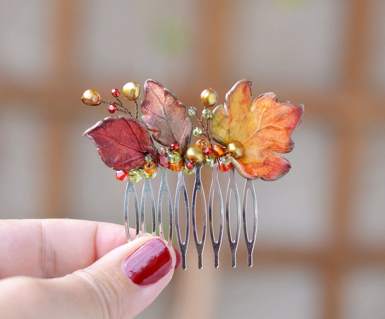 Autumn Hair Comb Fall Leaf Hair Accessory Autumn Wedding Hair - Etsy