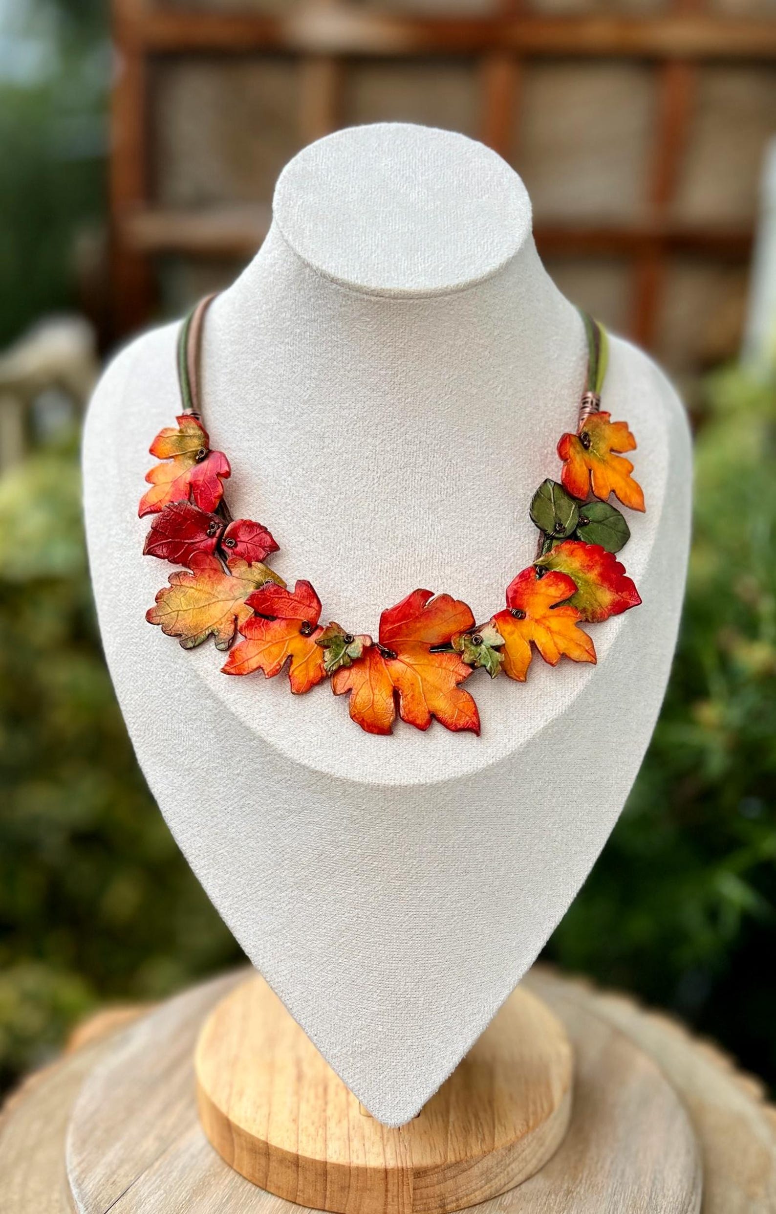 Fall Leaves Necklace, Autumn Foliage Jewelry, Maple Leaf Nature ...