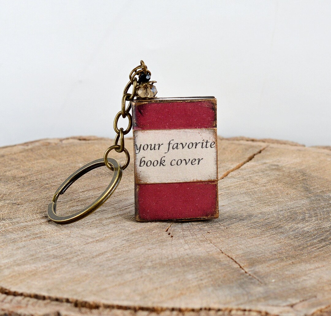 Custom Book Cover Keychain Personalized Keychain Gift Writers Custom ...