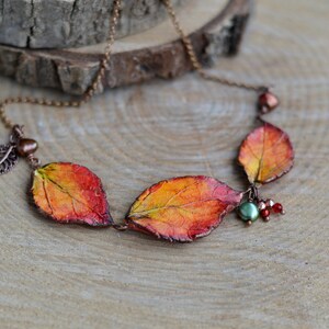 Autumn Jewelry Fall Leaf Necklace Autumn Women Accessory Statement ...