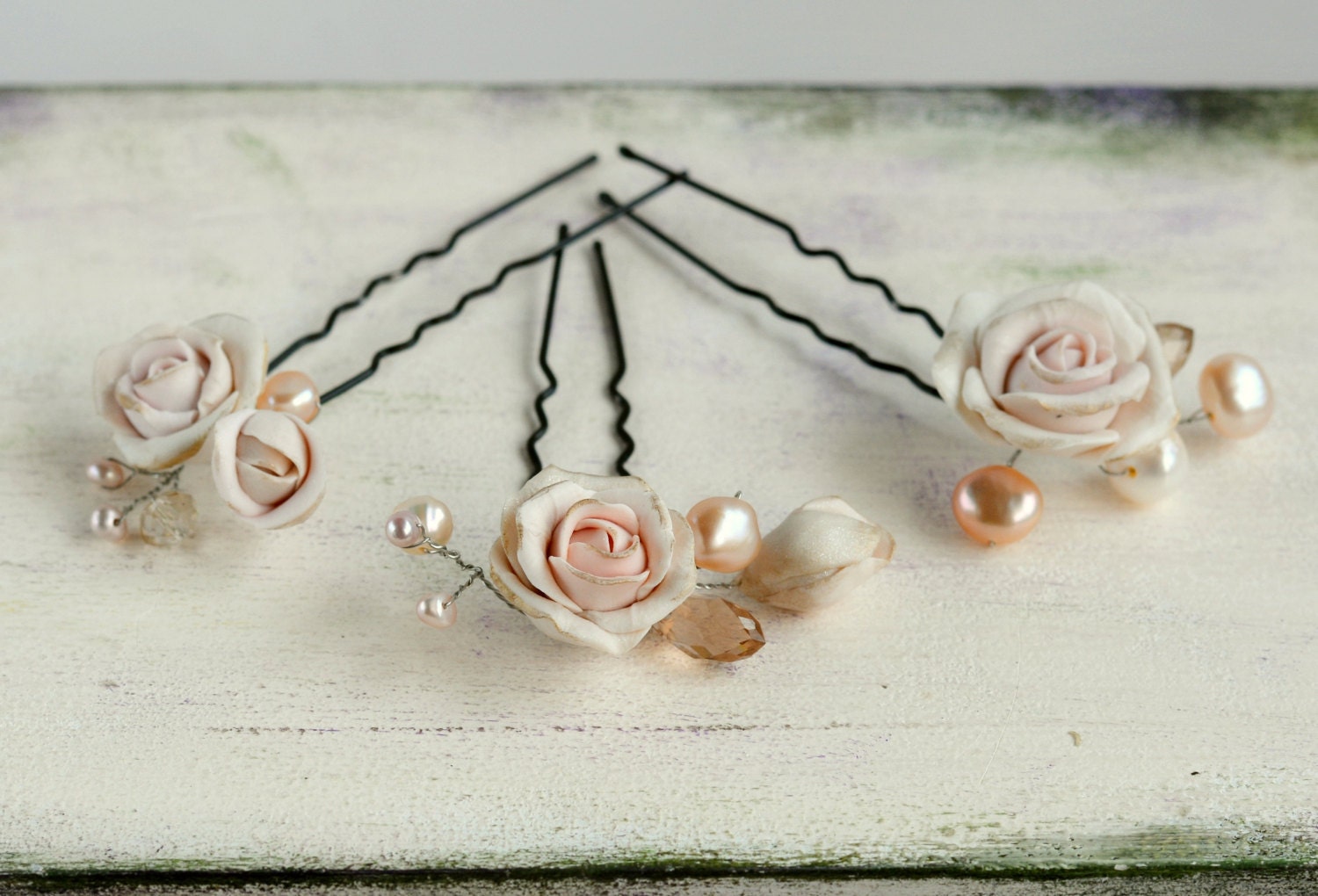 Ivory Hair Pins Set Bridal Hair Pins Wedding Accessory Cream | Etsy