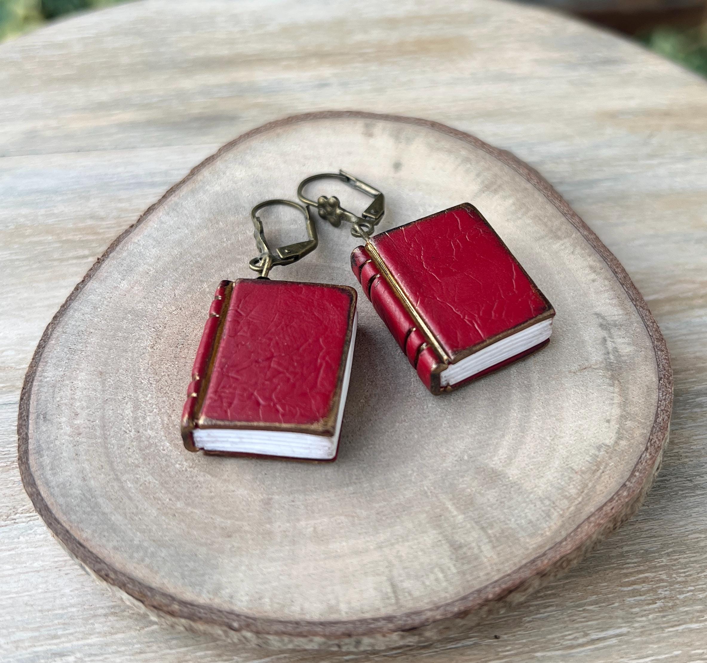 Miniature Book Earrings Mini Book Earrings Mini Books Jewelry Gift ...