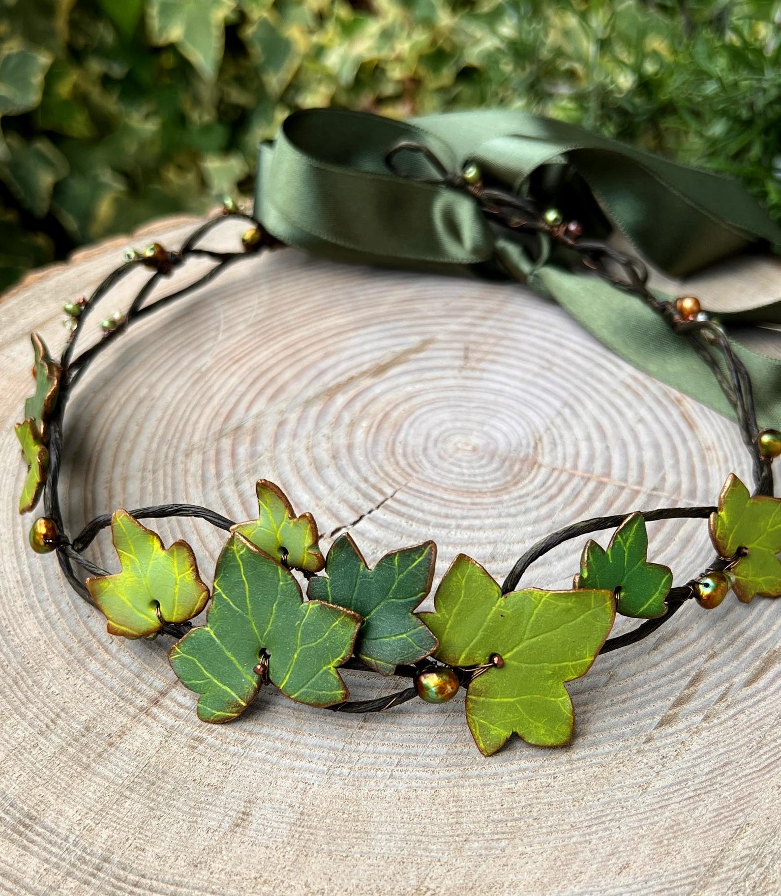 Green Ivy Leaf Crown, Woodland Wedding Hair Accessory, Nature-inspired ...