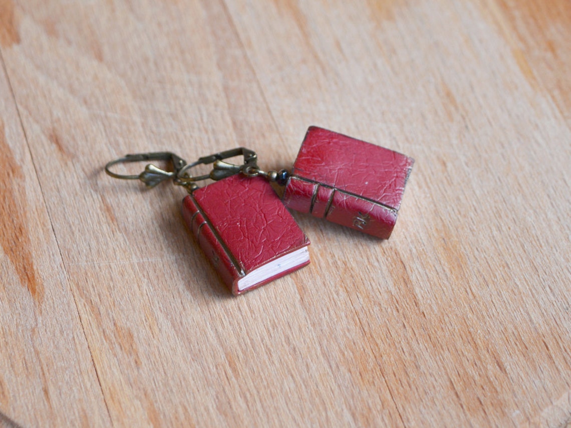 Mini Book Earrings Book Jewelry Miniature Books Gift Book Earrings Book ...