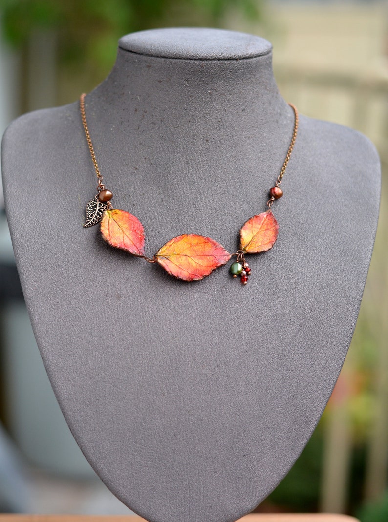 Autumn Jewelry Fall Leaf Necklace Autumn Women Accessory - Etsy