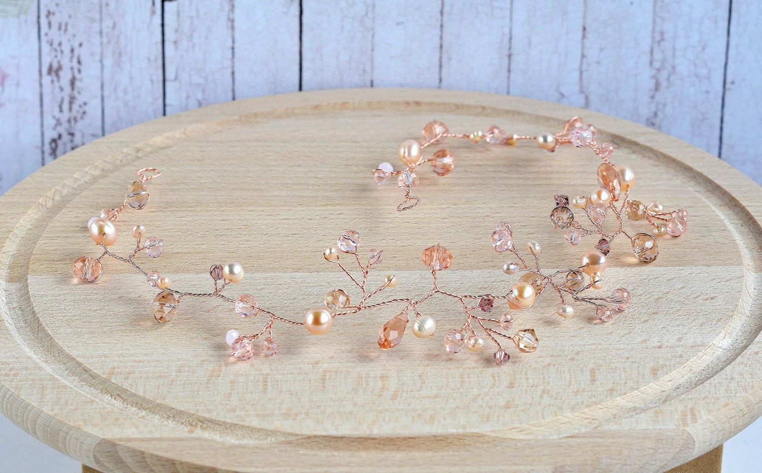 Rose Gold Hair Vine Bridal Accessory Wedding Rose Gold Bridal - Etsy