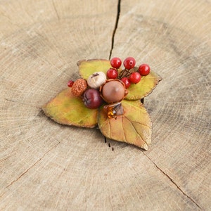 Autumn Leaves Brooch Fall Leaf Brooch Fall Jewelry Gift Autumn Leaf ...