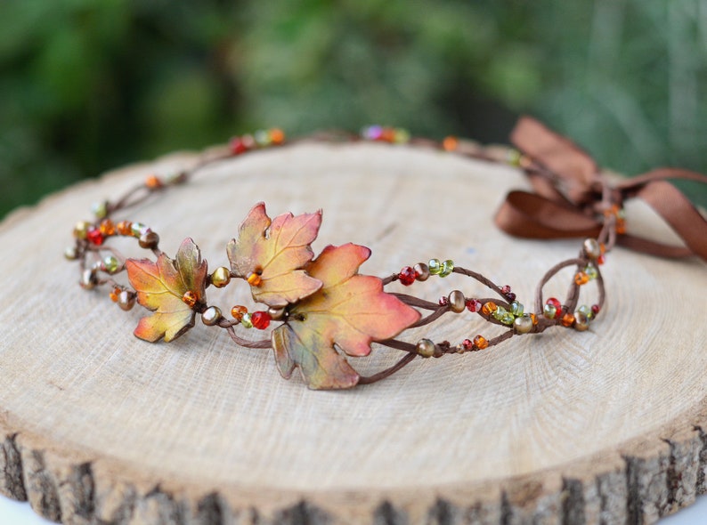 Autumn Leaves Tiara Fall Leaves Crown Maple Leaf Hair Wreath | Etsy