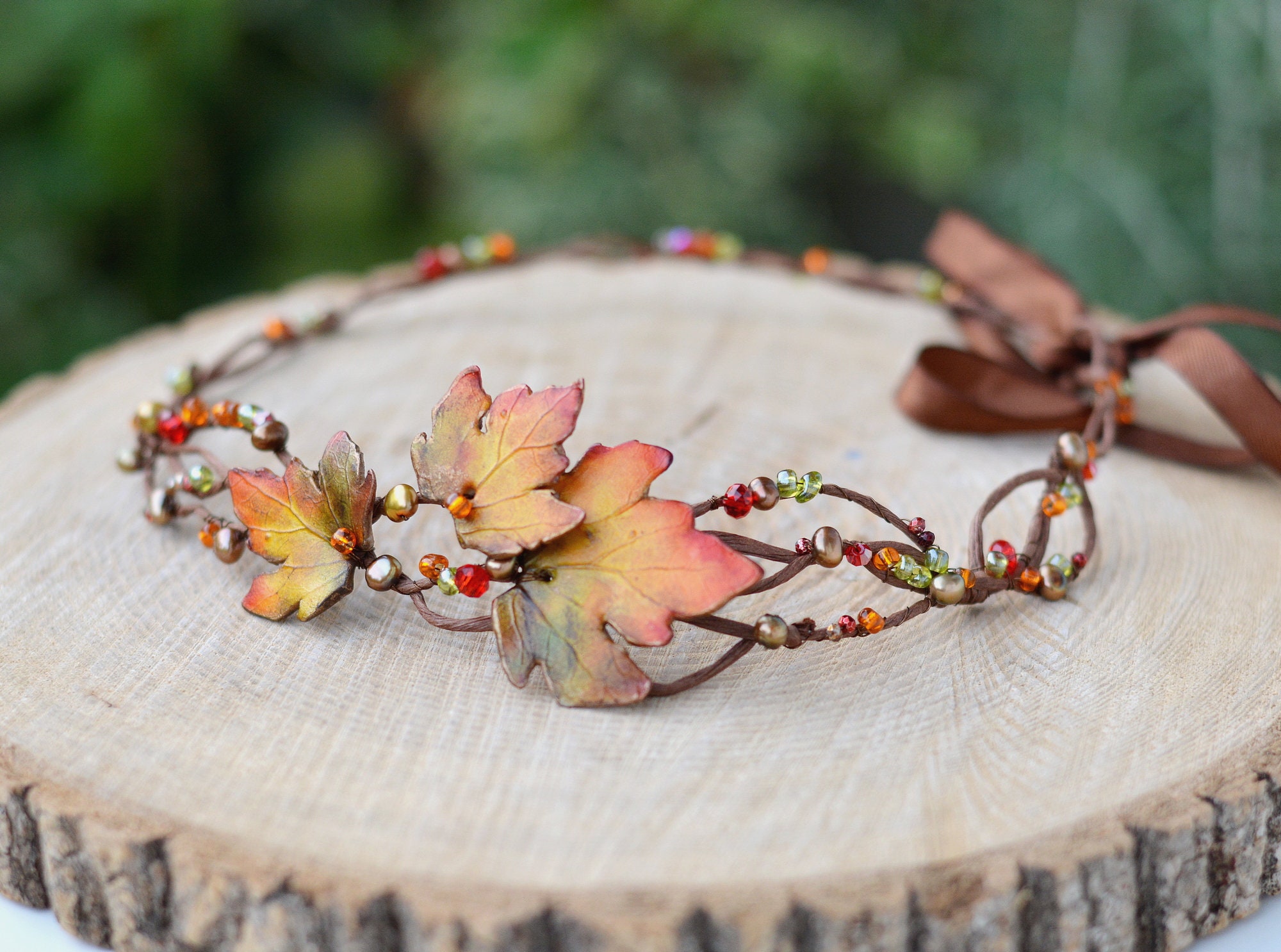 Autumn Leaves Tiara Fall Leaves Crown Maple Leaf Hair Wreath | Etsy