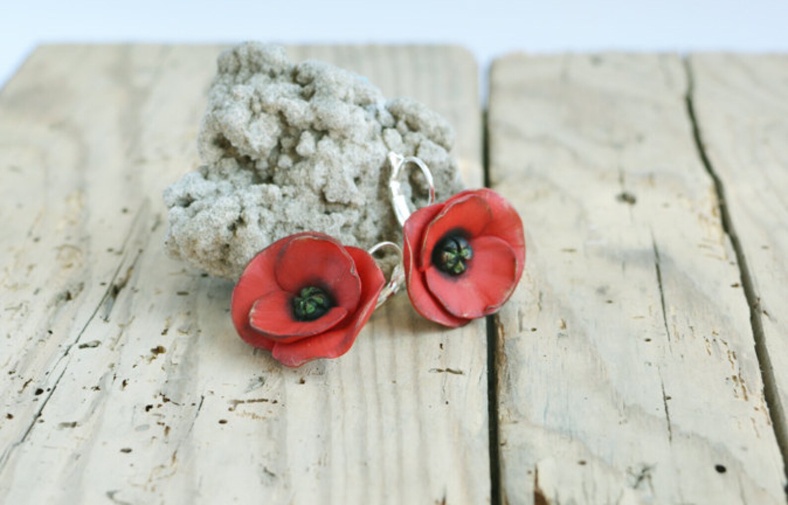 Red Poppy Earrings Poppy Jewelry Dangle Poppy Earring Red - Etsy