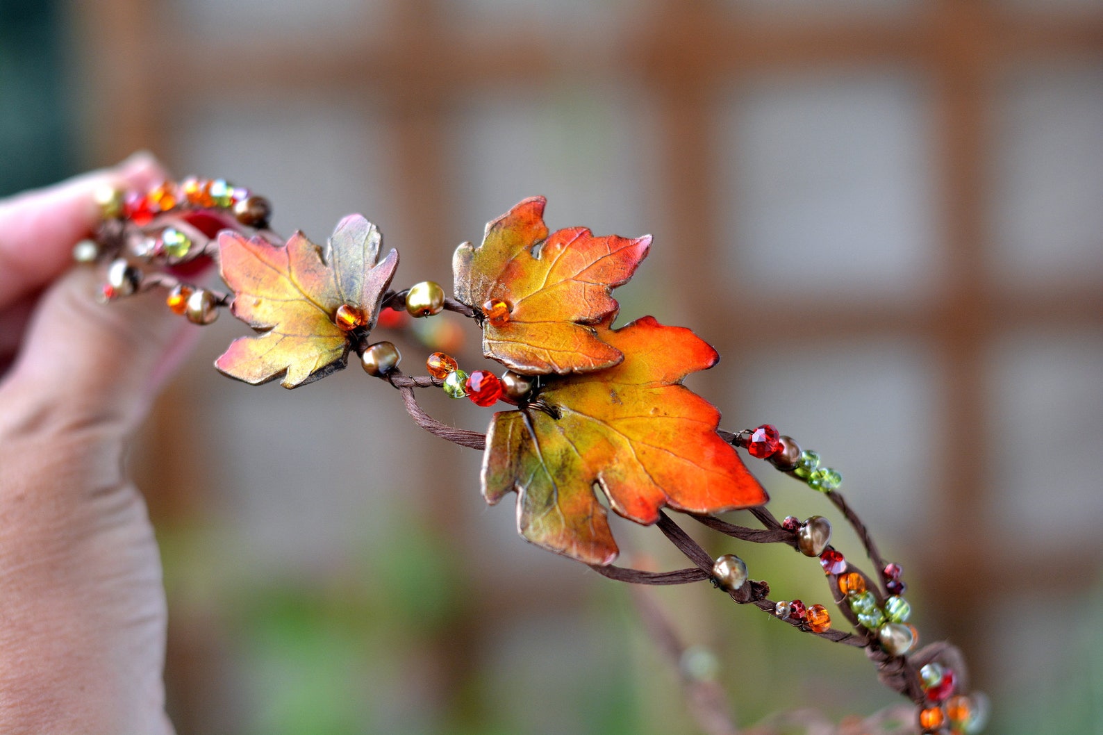 Autumn Leaves Tiara Fall Leaves Crown Maple Leaf Hair Wreath Fall Hair ...