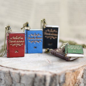Mini Book Necklace Book Lovers Gift Book Jewelry Miniature Book ...