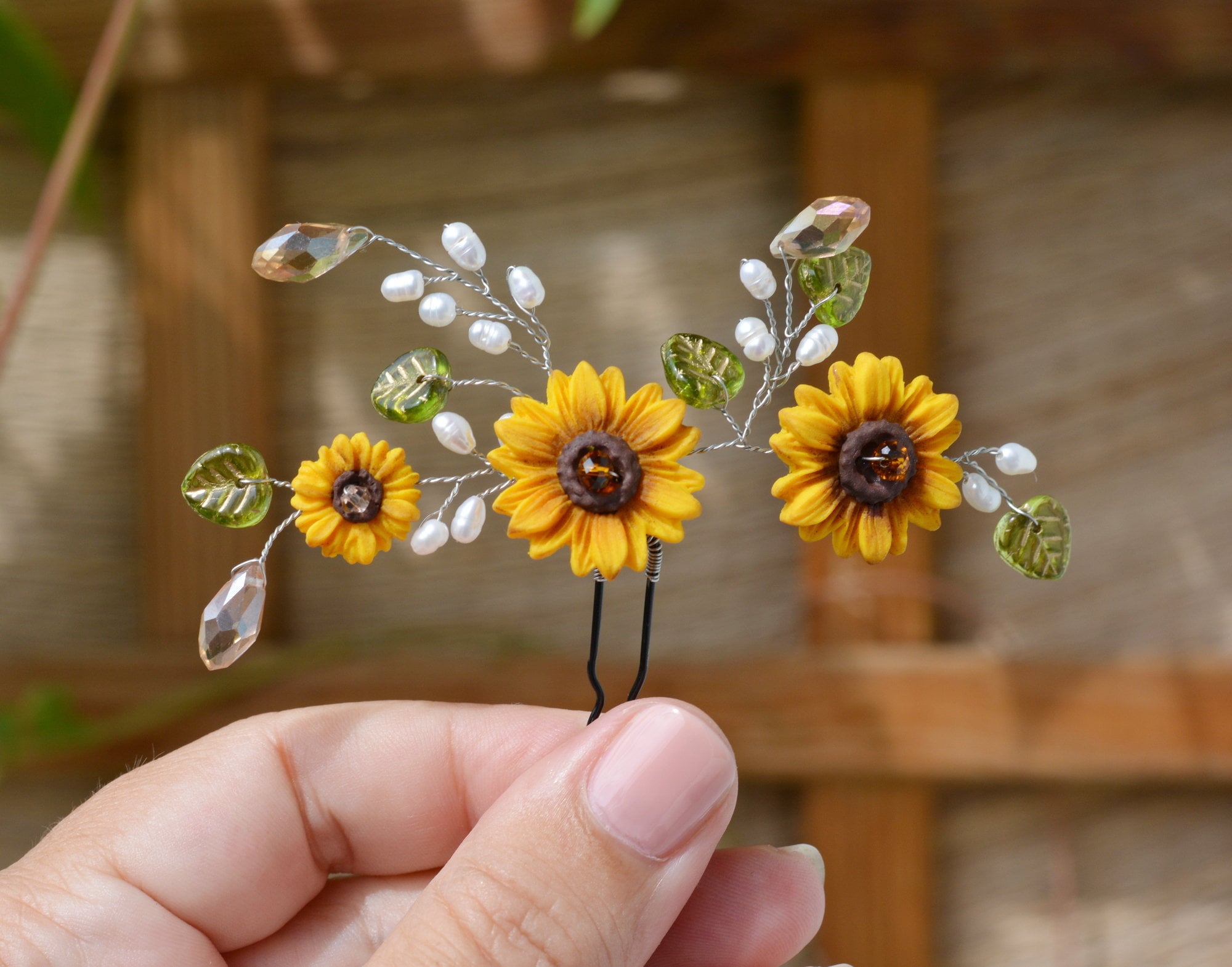 Sunflower Hair Piece Bridal Hair Pin Sunflower Hair Pin - Etsy