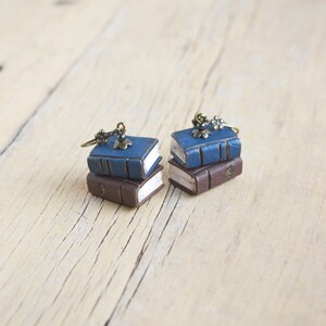 Tiny Library Earring Mini Book Earrings Book Charm Earrings Bookworms ...