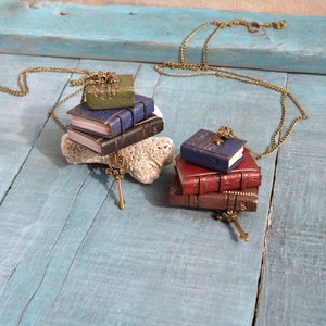 Charm Book Necklace Mini Library Jewelry Book Pendant Book Lover Gift ...