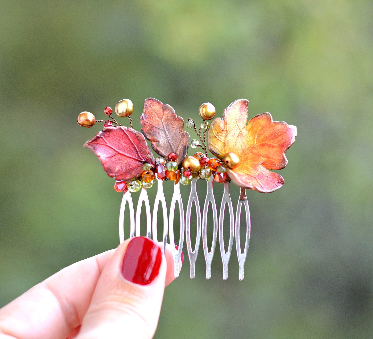 Autumn Hair Comb Fall Leaf Hair Accessory Autumn Wedding Hair Piece ...