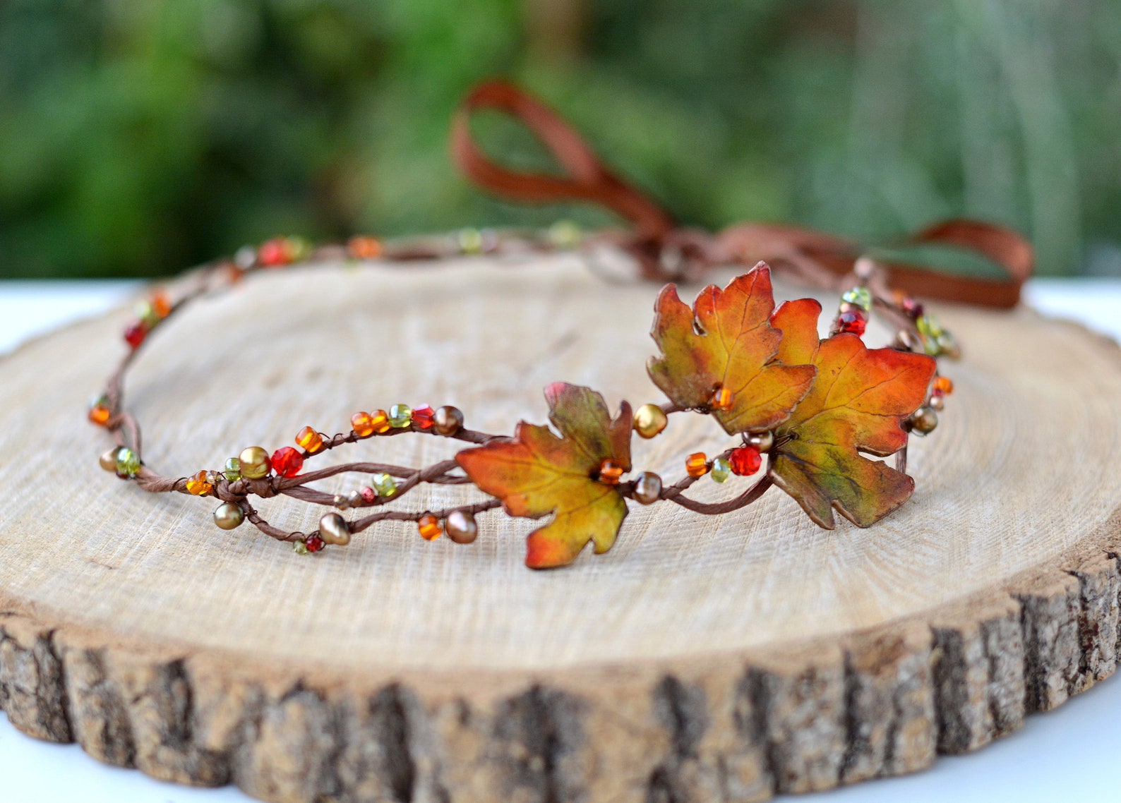 Autumn Leaves Tiara Fall Leaves Crown Maple Leaf Hair Wreath | Etsy