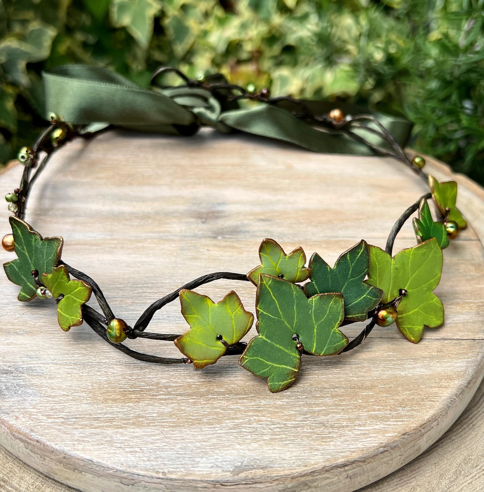 Green Ivy Leaf Crown, Woodland Wedding Hair Accessory, Nature-inspired ...