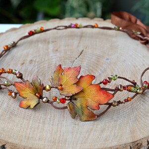 Autumn Leaves Tiara Fall Leaves Crown Maple Leaf Hair Wreath Fall Hair ...
