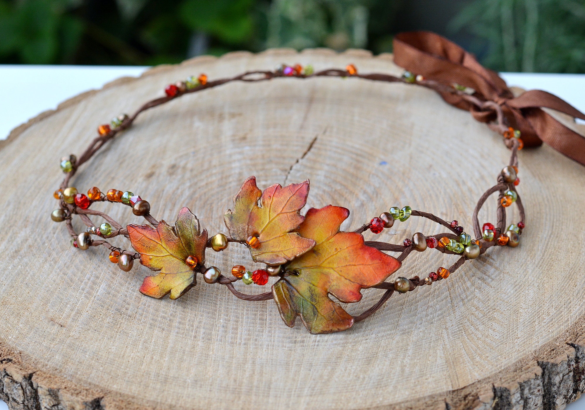 Autumn Leaves Tiara Fall Leaves Crown Maple Leaf Hair Wreath | Etsy
