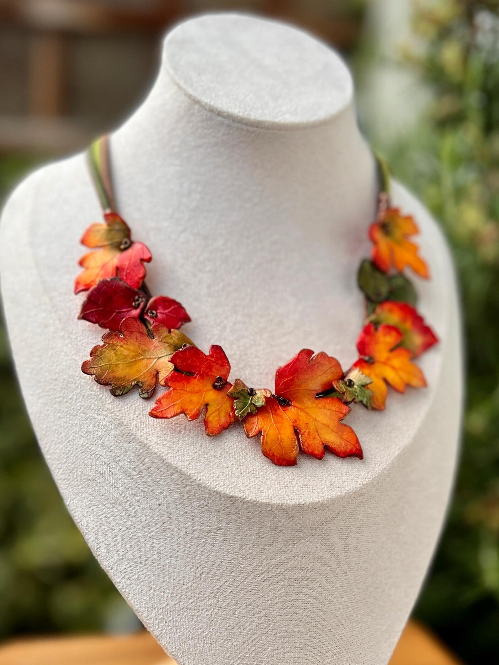 Fall Leaves Necklace, Autumn Foliage Jewelry, Maple Leaf Nature ...