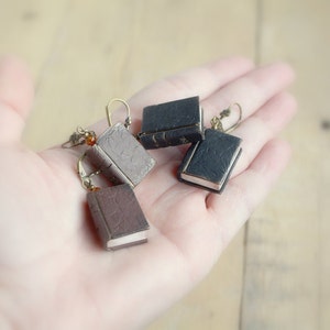 Mini Book Earrings Book Jewelry Miniature Books Gift Book Earrings Book ...