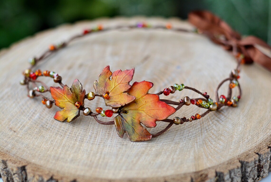 Autumn Leaves Tiara Fall Leaves Crown Maple Leaf Hair Wreath | Etsy