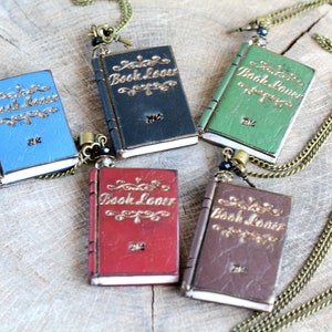 Mini Book Necklace Book Lovers Gift Book Jewelry Miniature Book ...