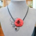 Red Rose Necklace Red Floral Necklace Red Rose Jewelry Set Anniversary ...