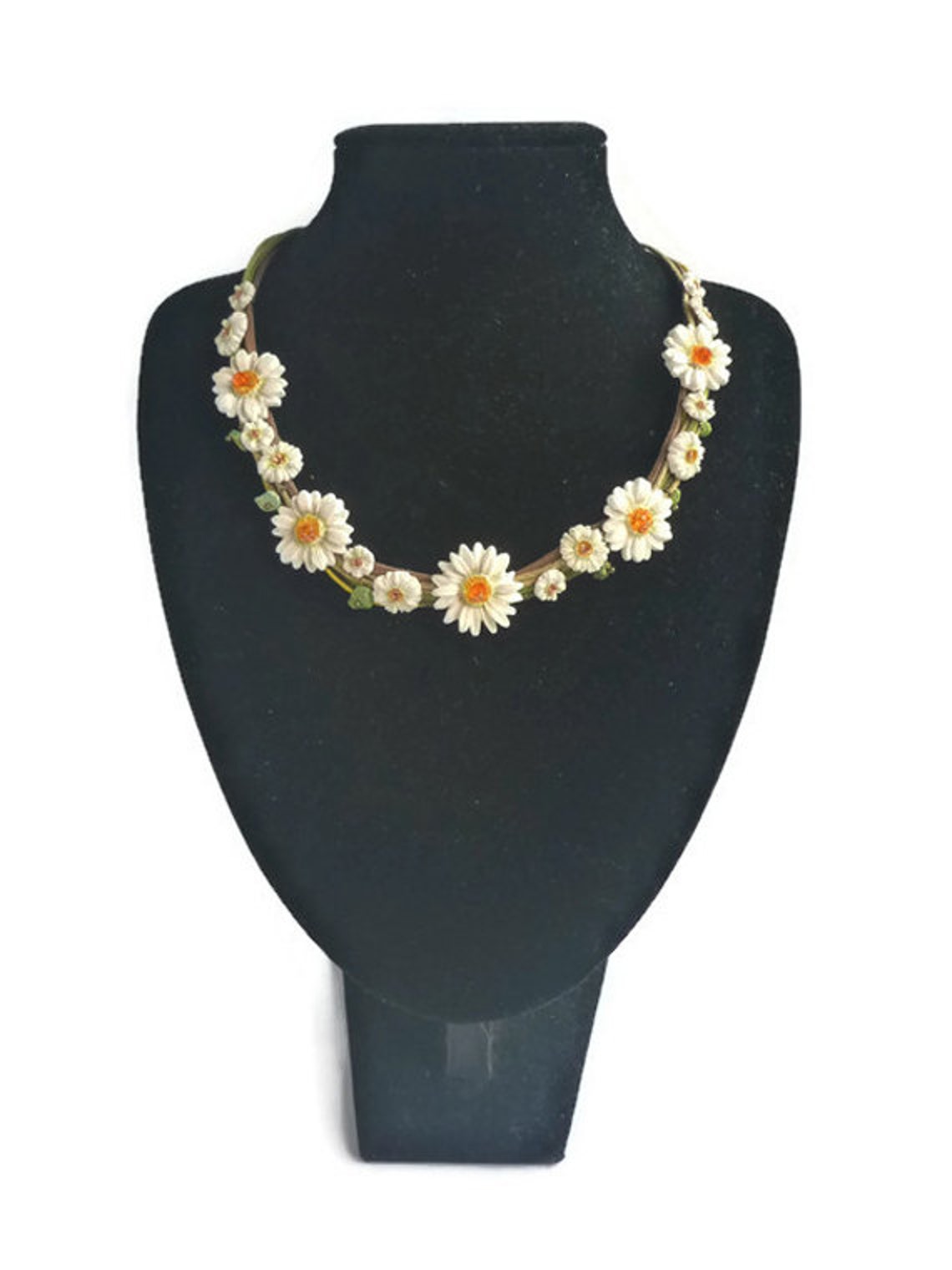 White Daisy Necklace Statement Floral Daisy Jewelry Spring Garden Daisy ...