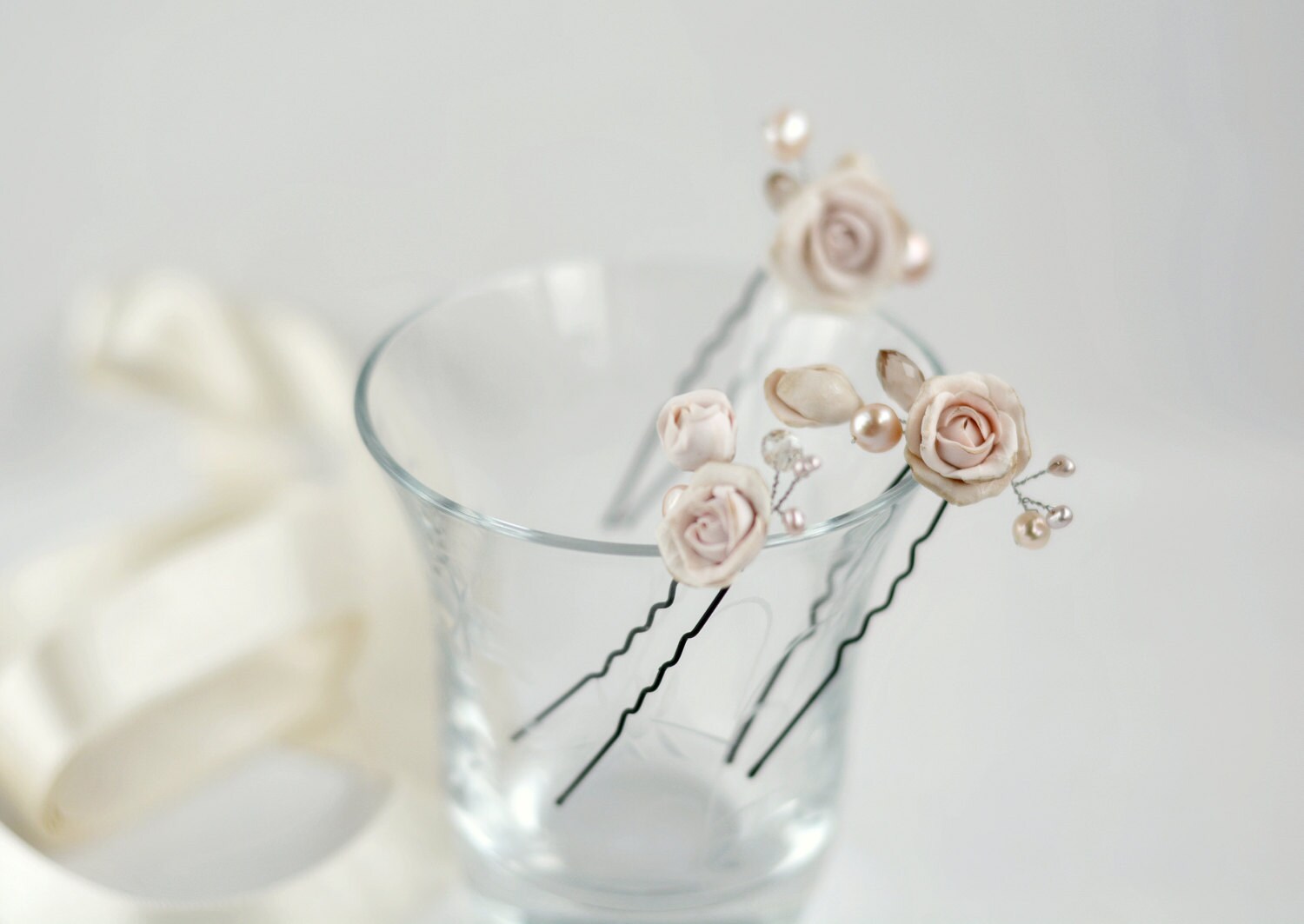 Ivory Hair Pins Set Bridal Hair Pins Wedding Accessory Cream | Etsy