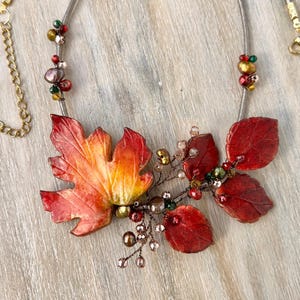Autumn Forest Leaves Necklace Fall Maple Leaf Jewelry Autumn Woodland ...