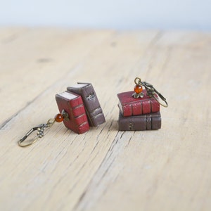 Tiny Library Earring Mini Book Earrings Book Charm Earrings Bookworms ...