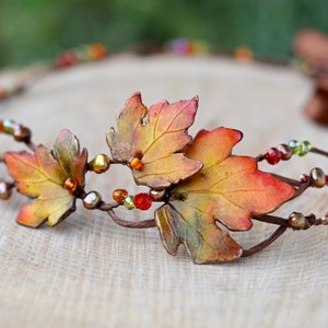 Autumn Leaves Tiara Fall Leaves Crown Maple Leaf Hair Wreath Fall Hair ...