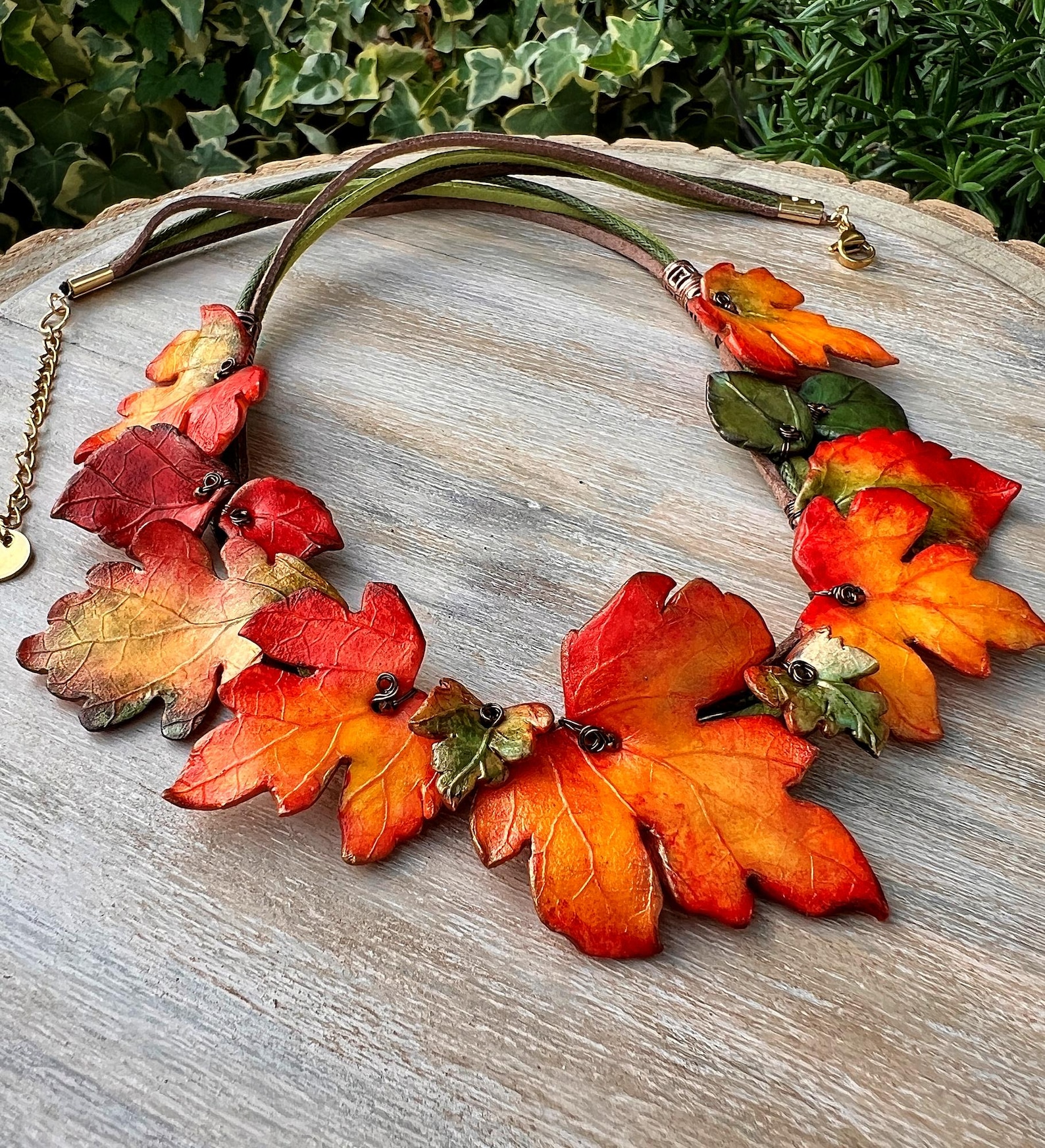 Fall Leaves Necklace, Autumn Foliage Jewelry, Maple Leaf Nature ...