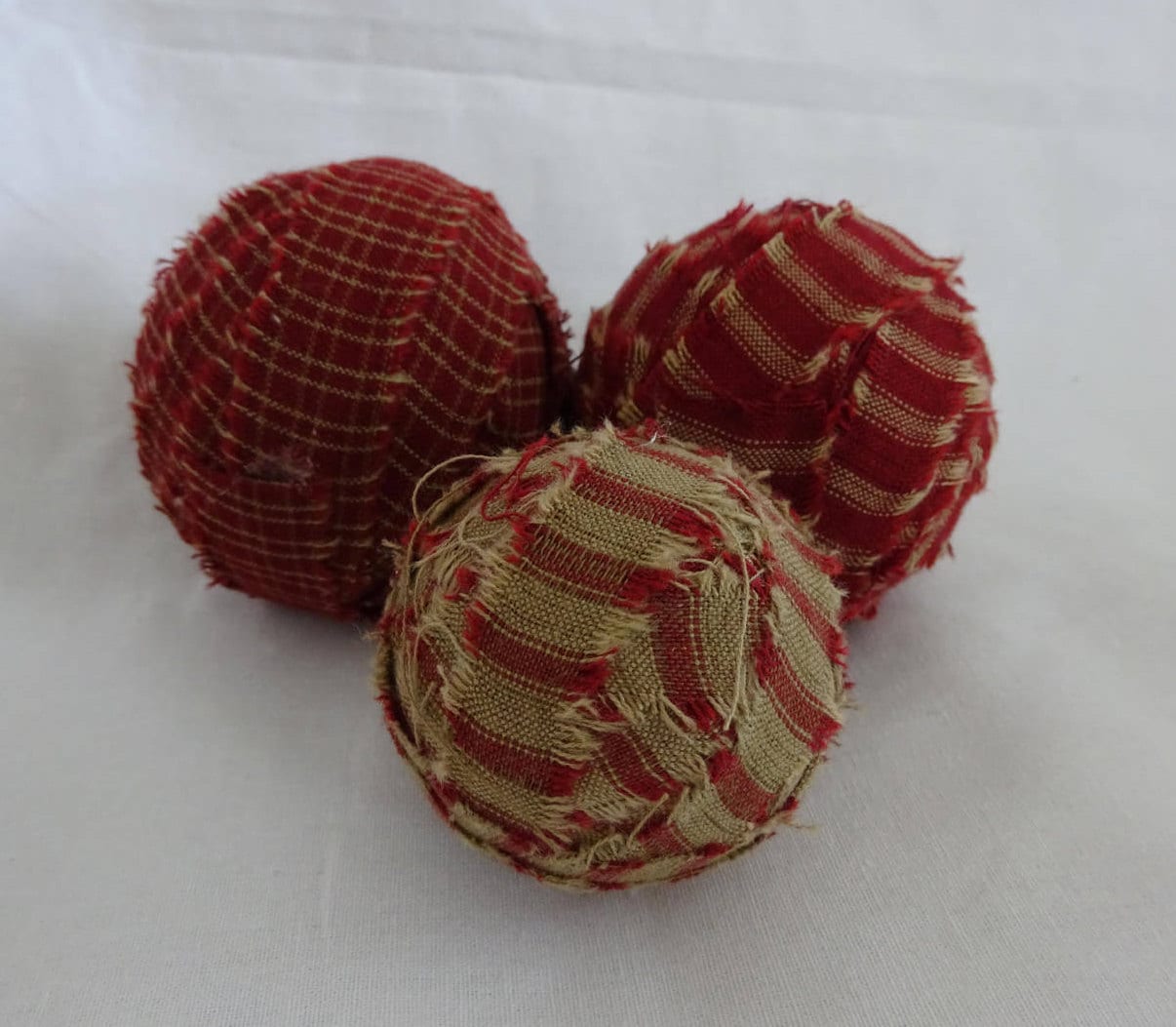 Rag Balls, Homespun Rag Balls, Easter Basket Filler, Red Rag Balls ...