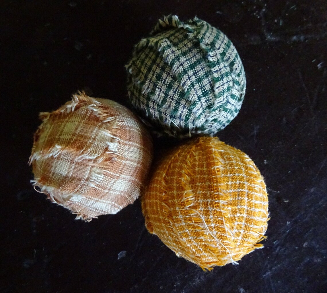 Rag Balls Homespun Rag Balls Primitive Rag Balls Fall Rag - Etsy