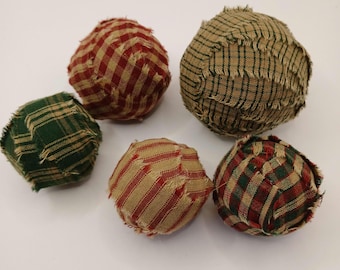 Rag Balls, Homespun Rag Balls, Primitive Rag Balls, Fall Rag Balls ...