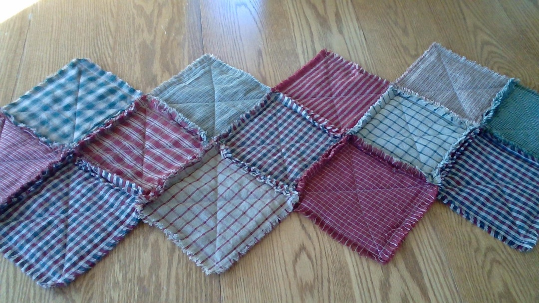 Table Runner, Homespun Rag Table Runner, Homespun Table Runner, Rag ...