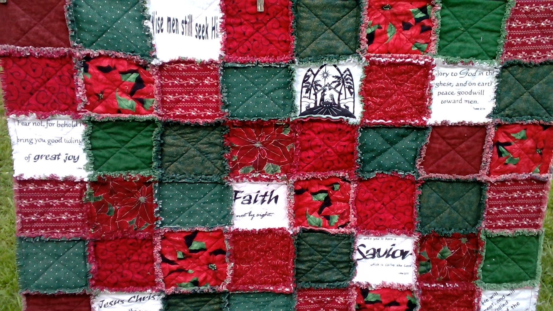 Christmas Rag Quilt Rag Quilt Patchwork Rag Quilt Homespun - Etsy