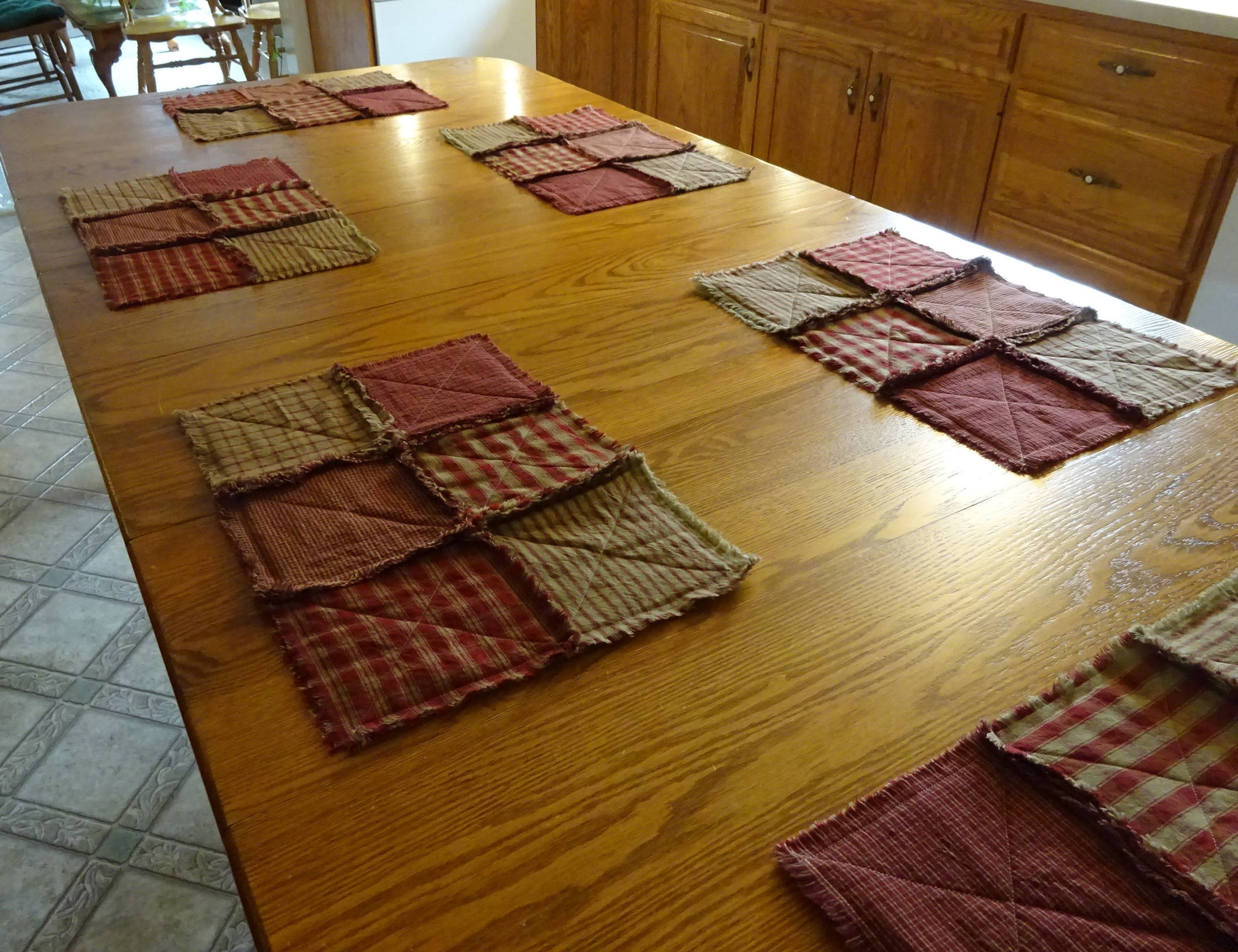 Rag Placemats, 6 Rag Placemats, Table Placemats, Quilt Placemats ...