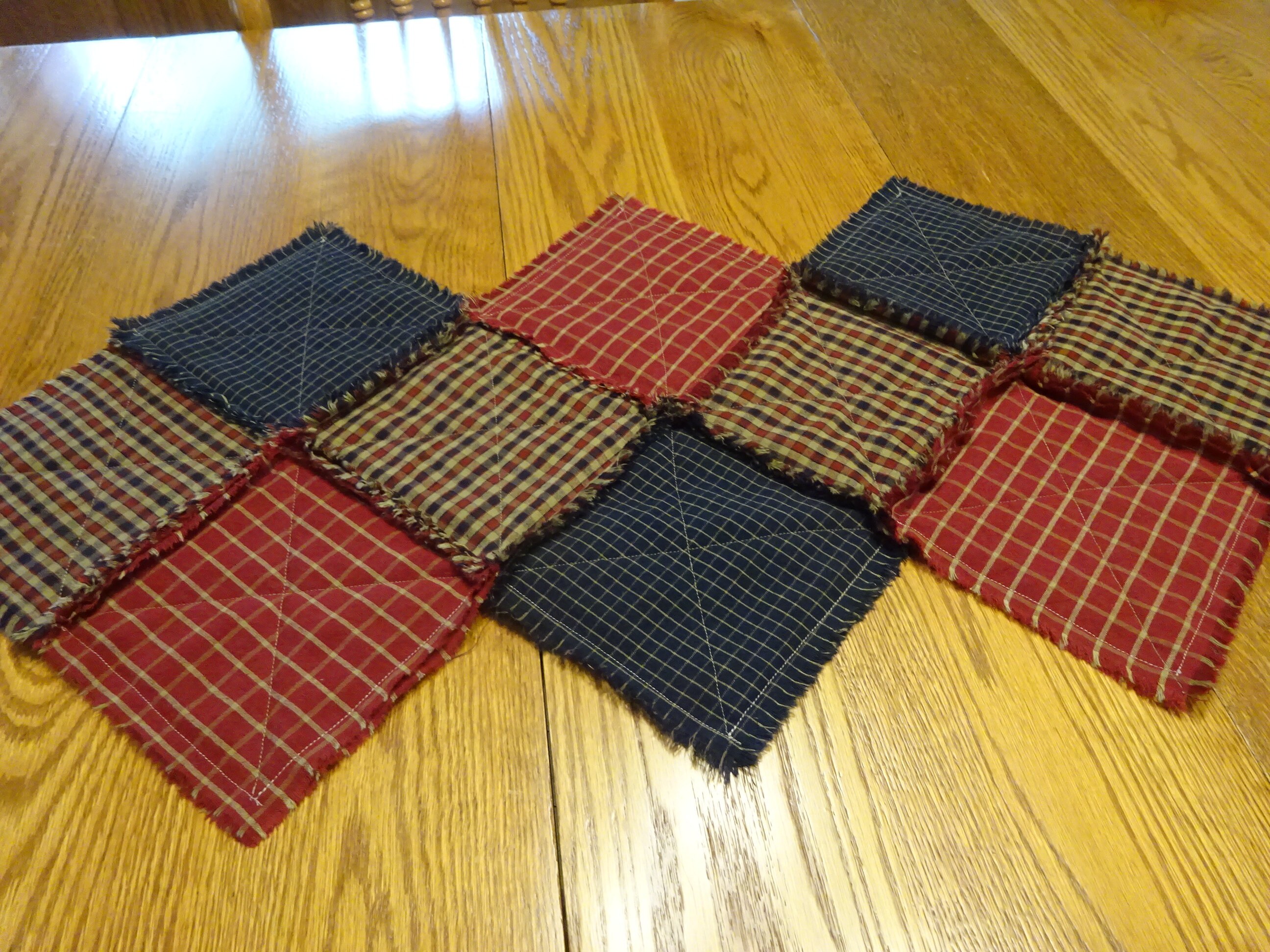 Country Table Runner Rustic Table Runner Rag Quilt Table - Etsy