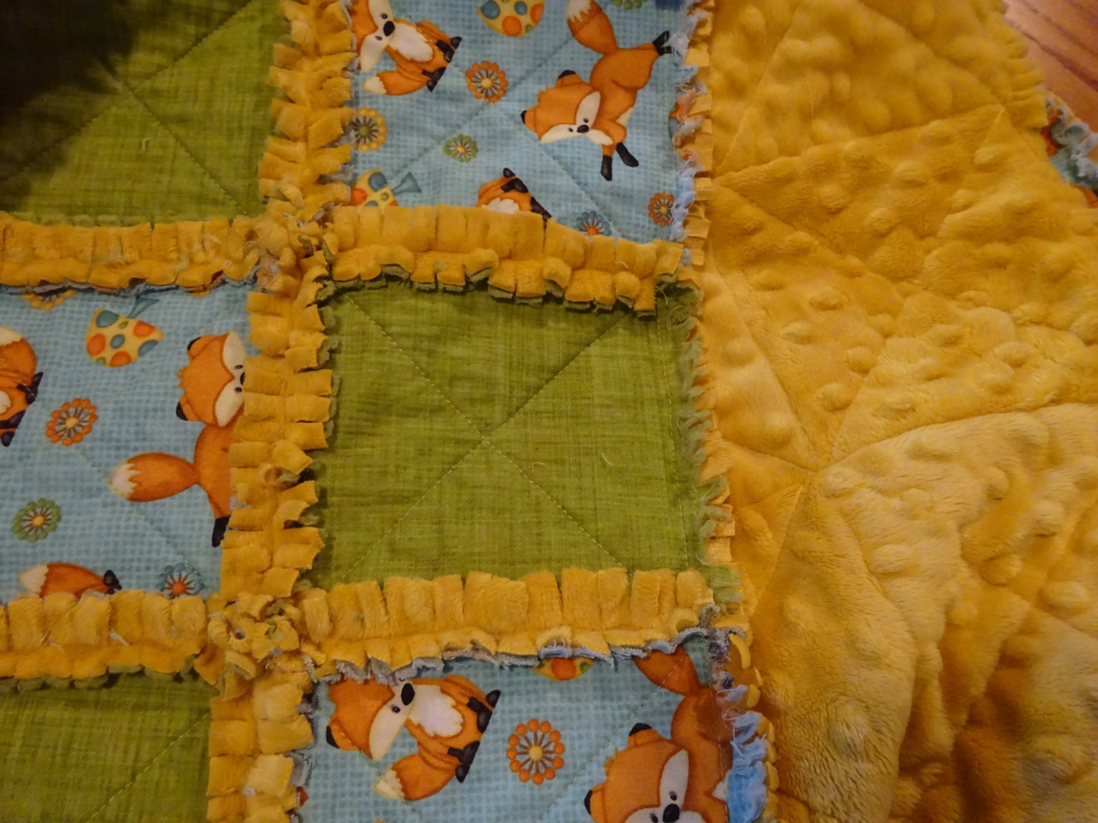 Rag Quilt Wildlife Baby Quilt Baby Rag Quilt Fox Rag Quilt - Etsy