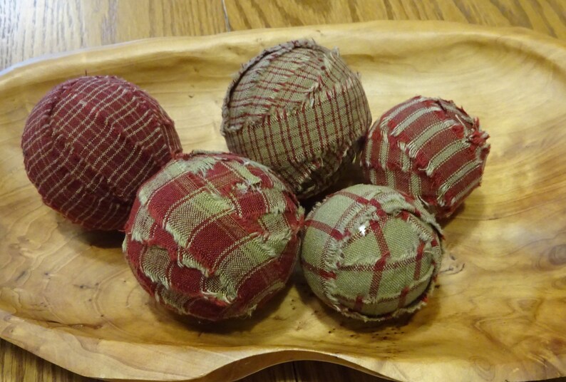 Rag Balls Primitive Decor Primitive Rag Balls Homespun Rag - Etsy