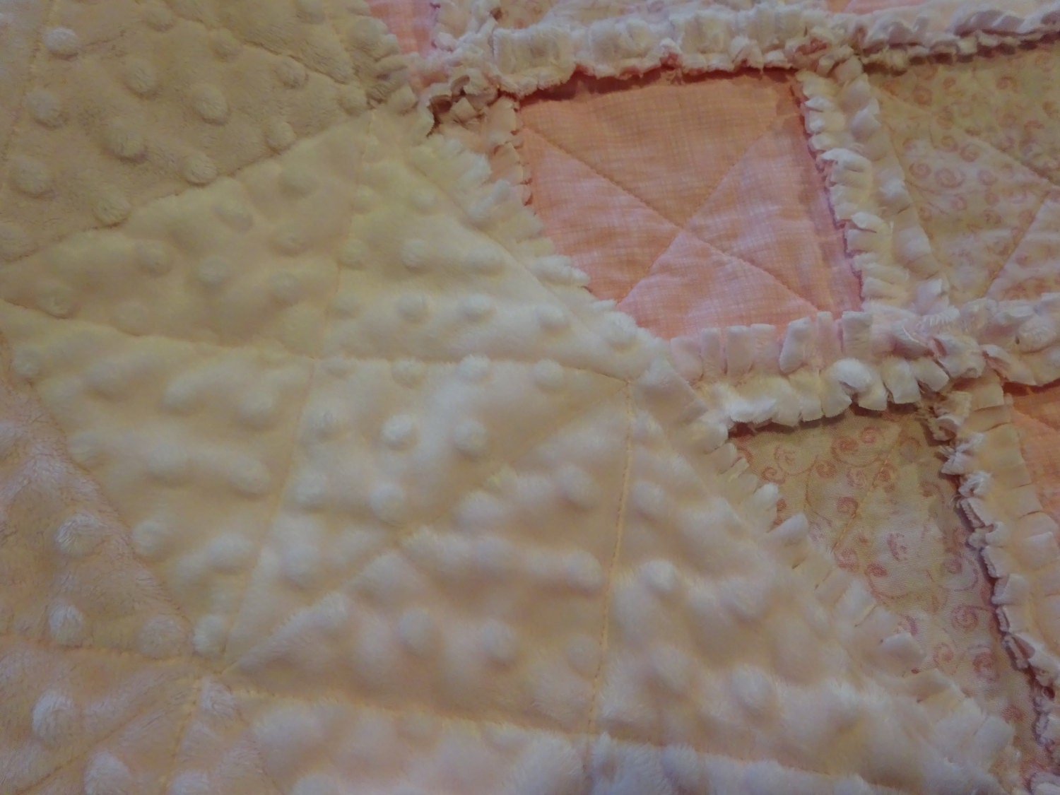 Rag Quilt, Baby Rag Quilt, Pink Patchwork Quilt, Pink Baby Quilt, Pink ...